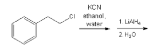 Solved KCN CI ethanol, water 1. LiAlH4 2. H20 | Chegg.com