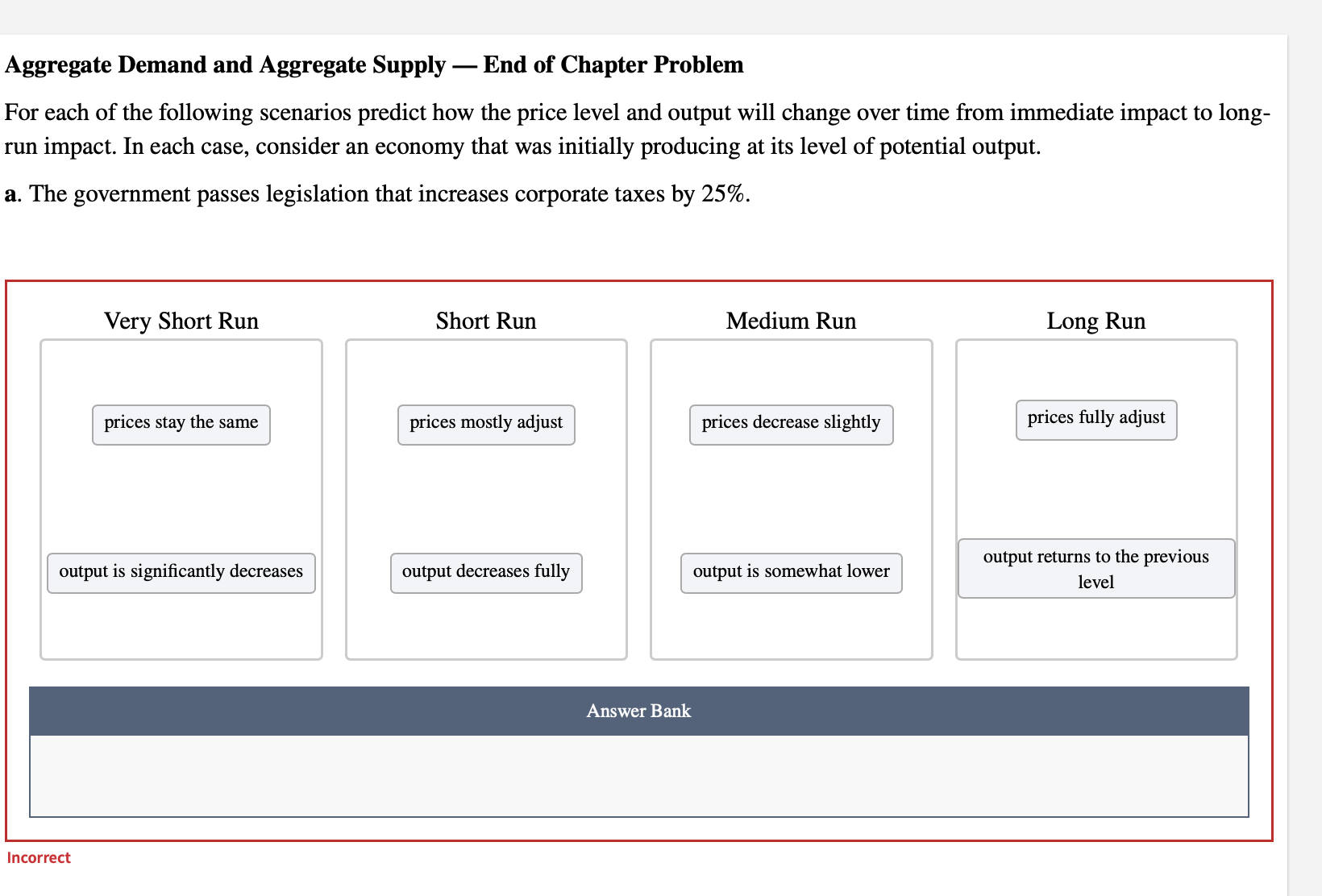 Solved Aggregate Demand and Aggregate Supply — ﻿End of | Chegg.com