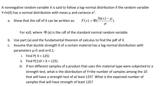 Solved A nonnegative random variable X is said to follow a | Chegg.com