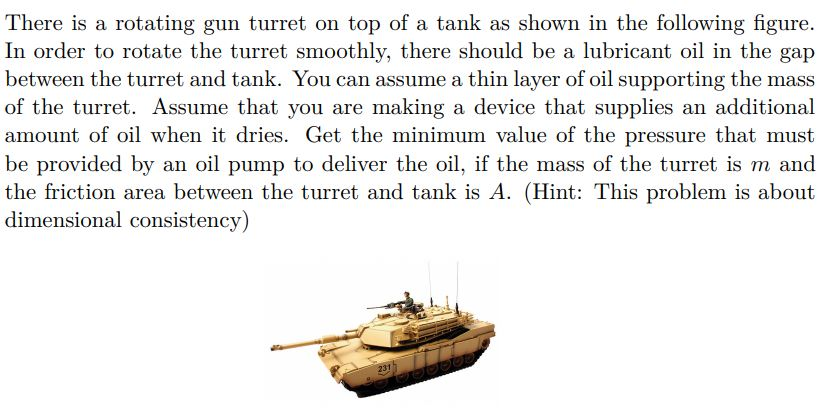 Solved There is a rotating gun turret on top of a tank as | Chegg.com