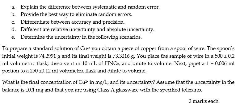 Solved a. Explain the difference between systematic and | Chegg.com