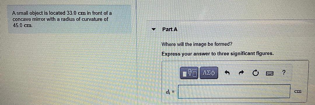 Solved A small object is located 33.0 cm in front of a | Chegg.com