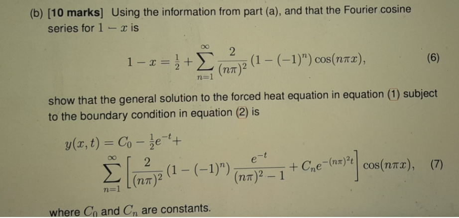The forced heat equation with unit diffusion constant | Chegg.com