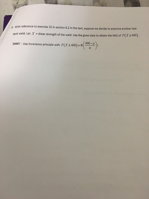Solved 9. Wit h reference to exercise 25 in section 6.2 in | Chegg.com