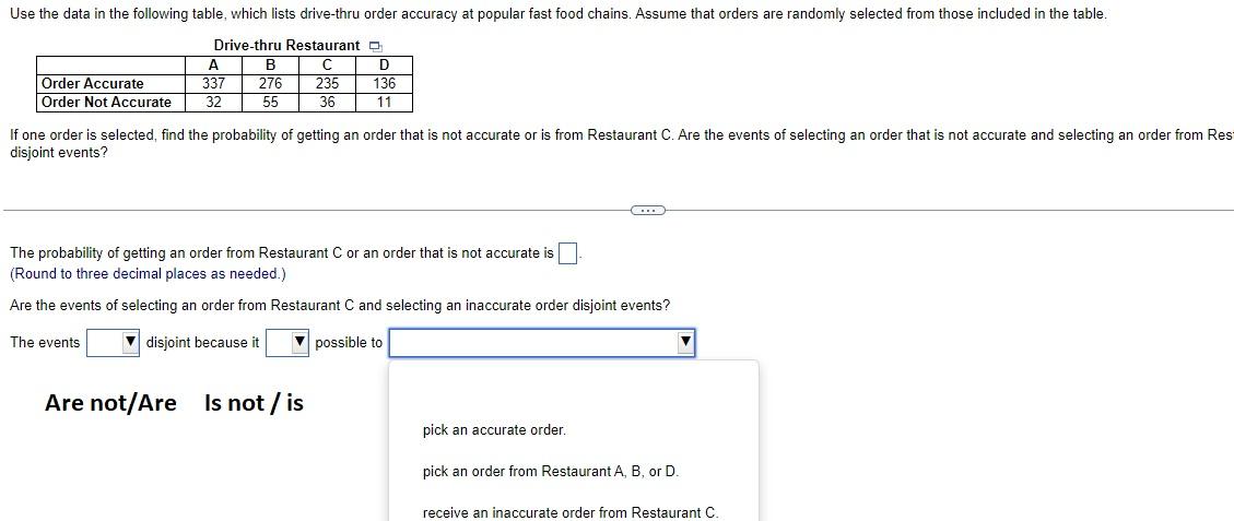 Solved Use the data in the following table, which lists | Chegg.com
