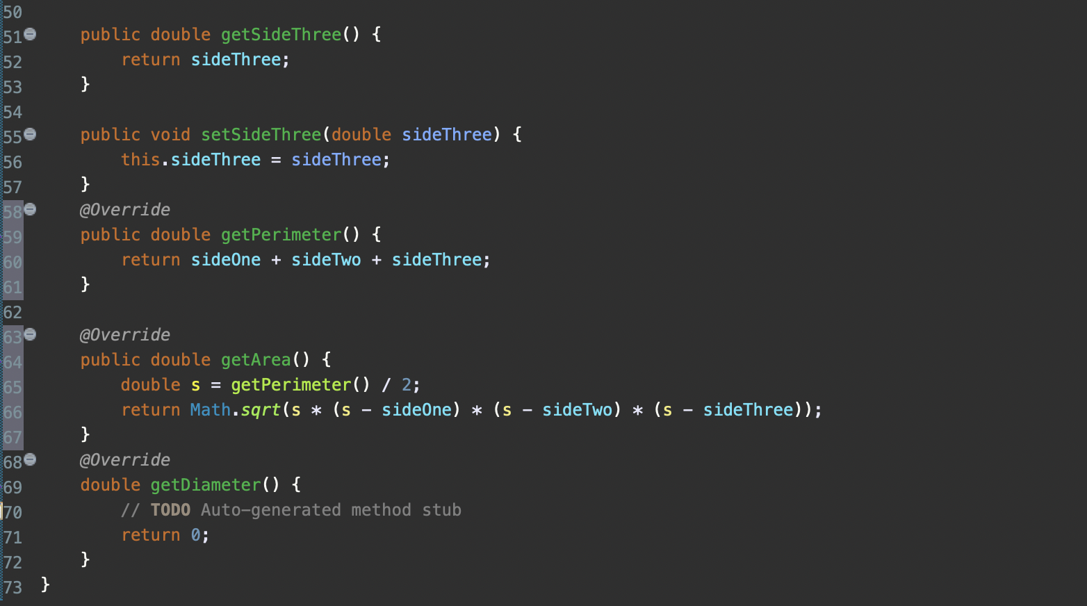 Solved I just need help with a class to print all area of | Chegg.com