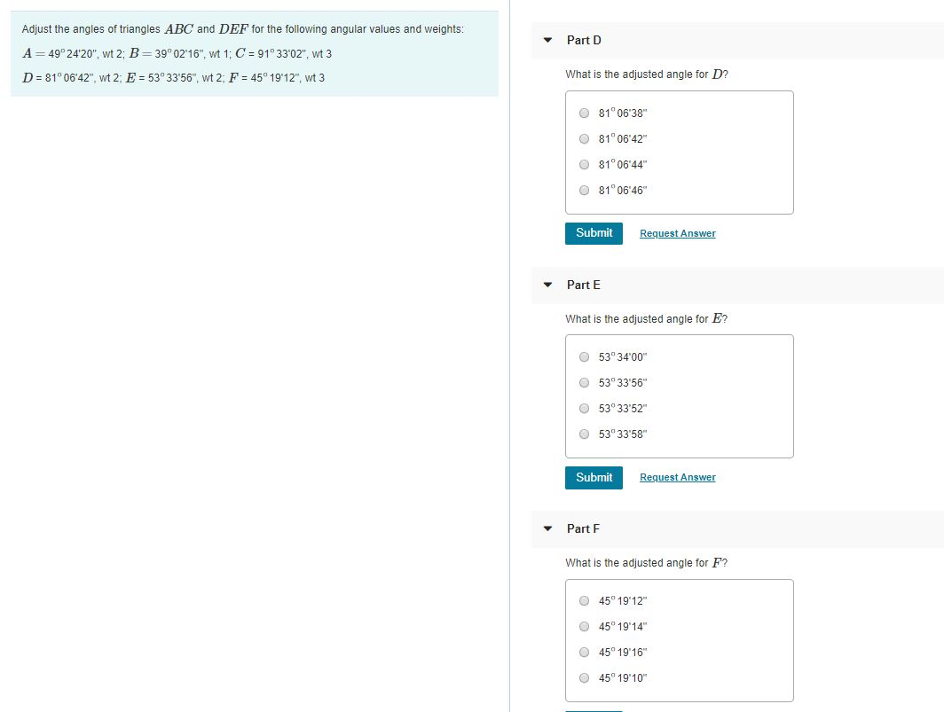 Solved Part D Adjust the angles of triangles ABC and DEF for | Chegg.com