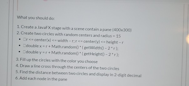Solved (Connect two circles with a distance displayed) • | Chegg.com