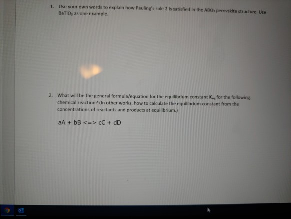 Solved 1. Use your own words to explain how Pauling's rule | Chegg.com