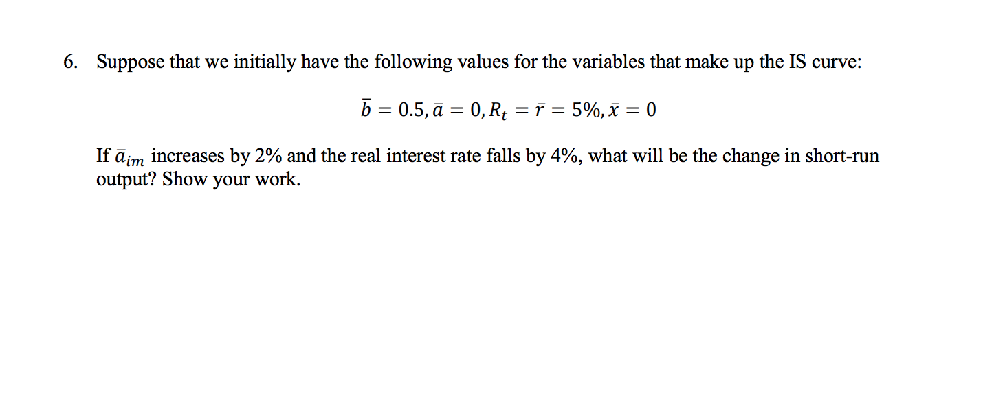 Solved Suppose that we initially have the following values | Chegg.com