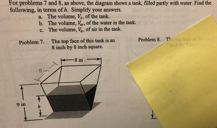Solved For problems 7 and 8, as above, the diagram shows a | Chegg.com