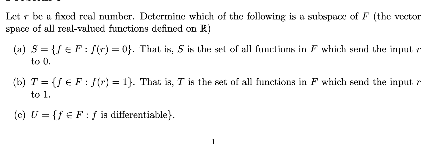 Solved Let r be a fixed real number. Determine which of the | Chegg.com