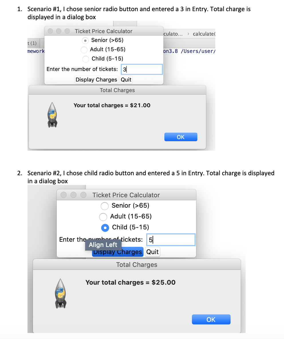 Python Write a GUI class program that calculate | Chegg.com