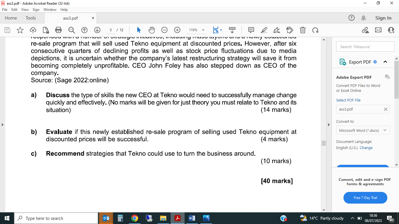 Solved $ ass3.pdf - Adobe Acrobat Reader (32-bit) File Edit | Chegg.com