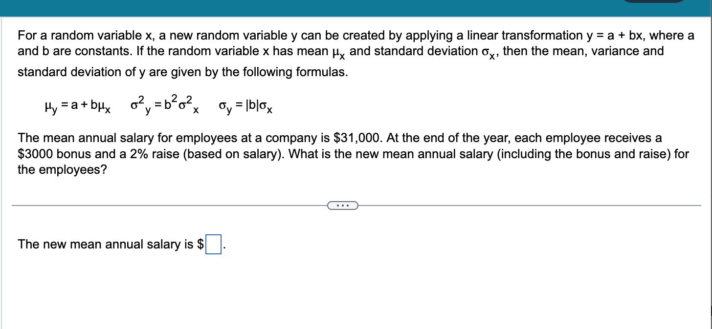 Solved For A Random Variable X A New Random Variable Y Can 5696