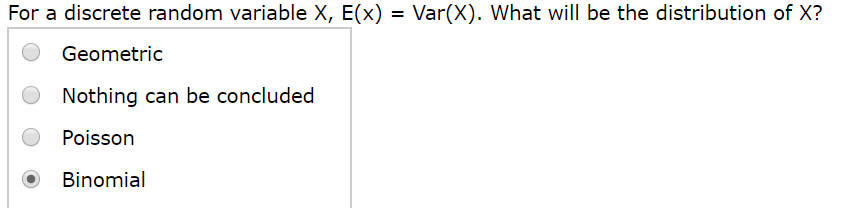 Solved For a discrete random variable X, E(x) -Var(X). What | Chegg.com