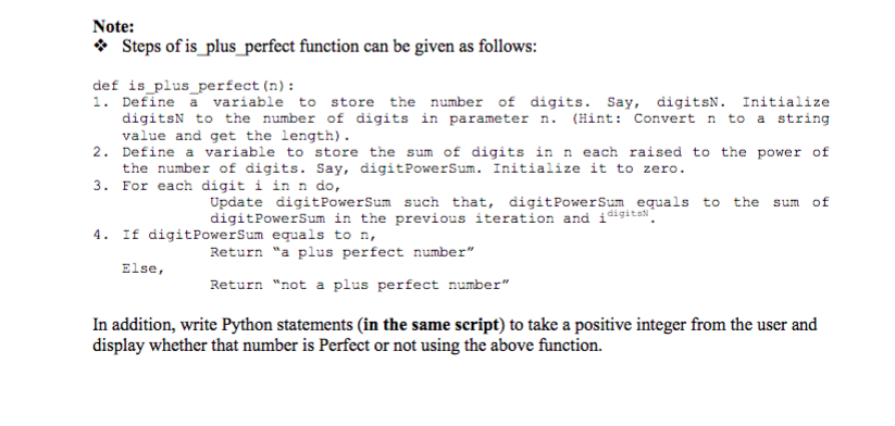 Solved Plus Perfect Numbers (Armstrong number) A plus | Chegg.com