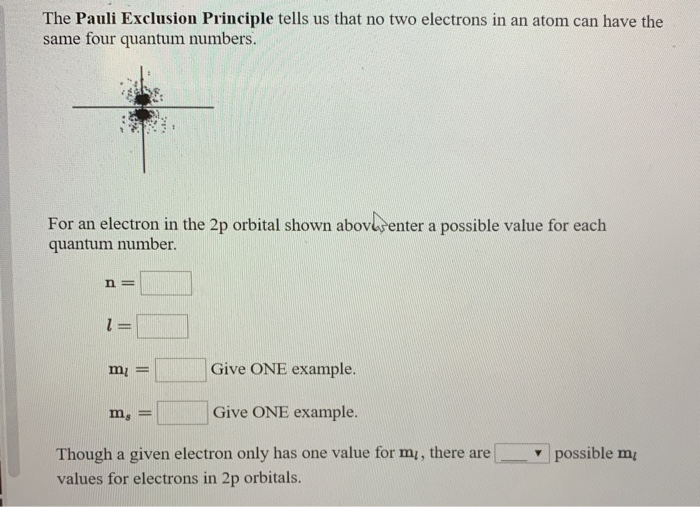 Solved The Pauli Exclusion Principle tells us that no two | Chegg.com