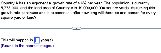 Solved Country A has an exponential growth rate of 4.6% per | Chegg.com
