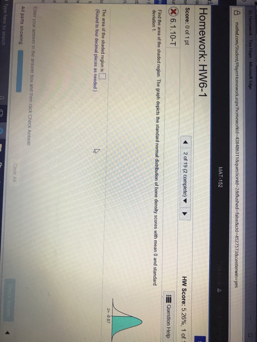 Solved a mathod.c MAT-152 Homework: HW6-1 e Score: 0 of 1 pt | Chegg.com