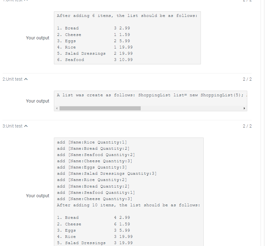 Solved Shoppinglist.java public class ShoppingList{ | Chegg.com