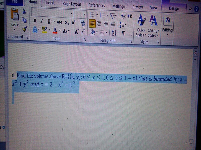 Solved Home Insert Page Layout References Mailings Review | Chegg.com