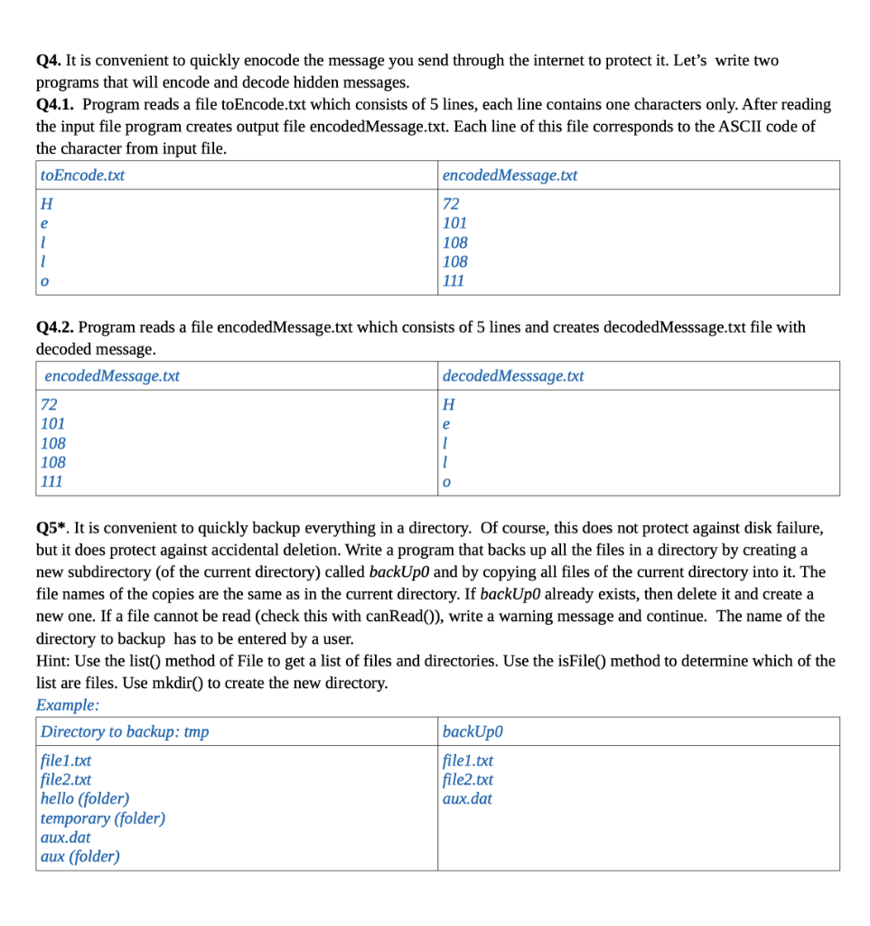 Solved Q4. It is convenient to quickly enocode the message | Chegg.com