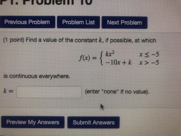 Solved Previous Problem Problem List Next Problem (1 point) | Chegg.com