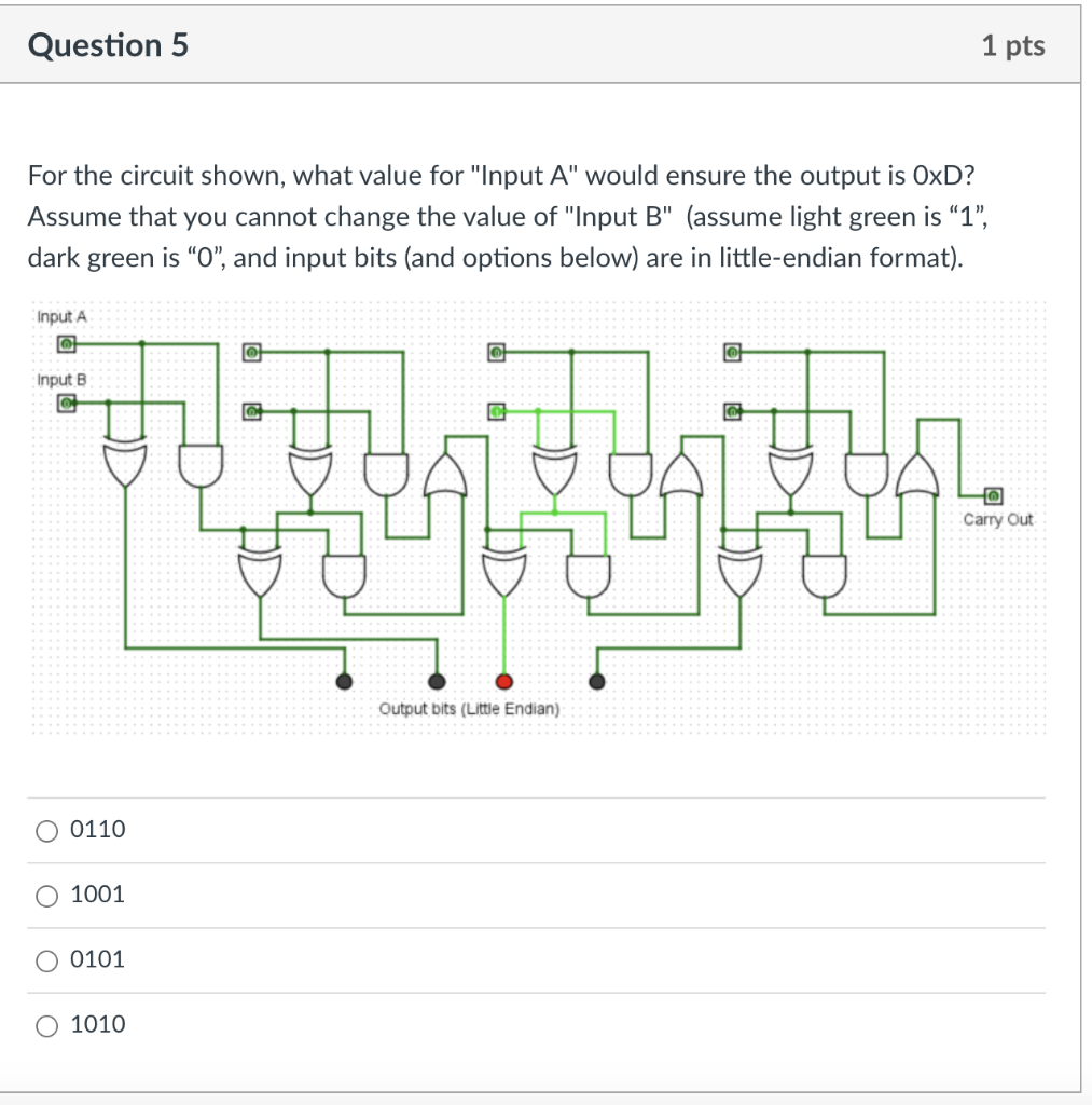 Solved For the circuit shown, what value for "Input A " | Chegg.com