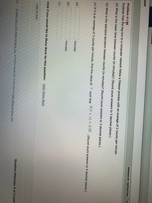 Solved nent Problem 4.116 Suppose that the log-ons to a | Chegg.com