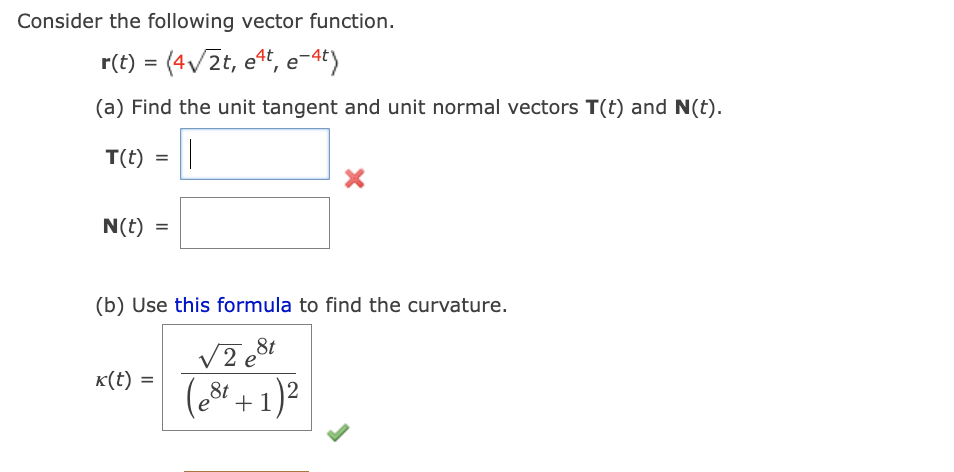 Solved Consider the following vector function. | Chegg.com