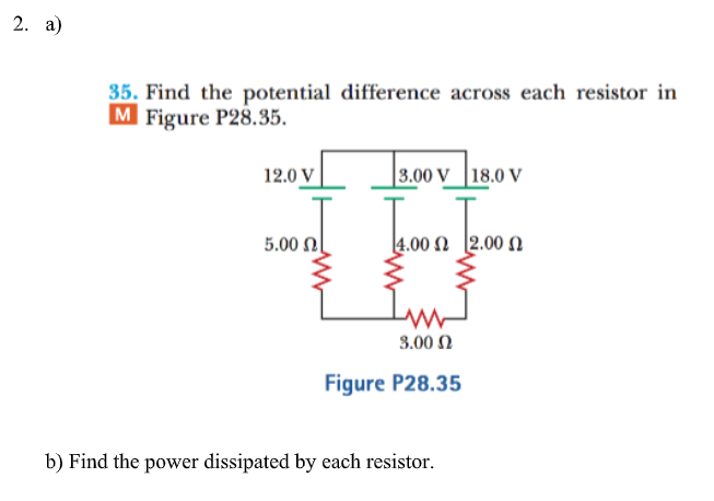 Solved 2. a) Find the potential difference across each | Chegg.com