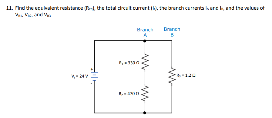 Solved Find the equivalent resistance (Req), ﻿the total | Chegg.com