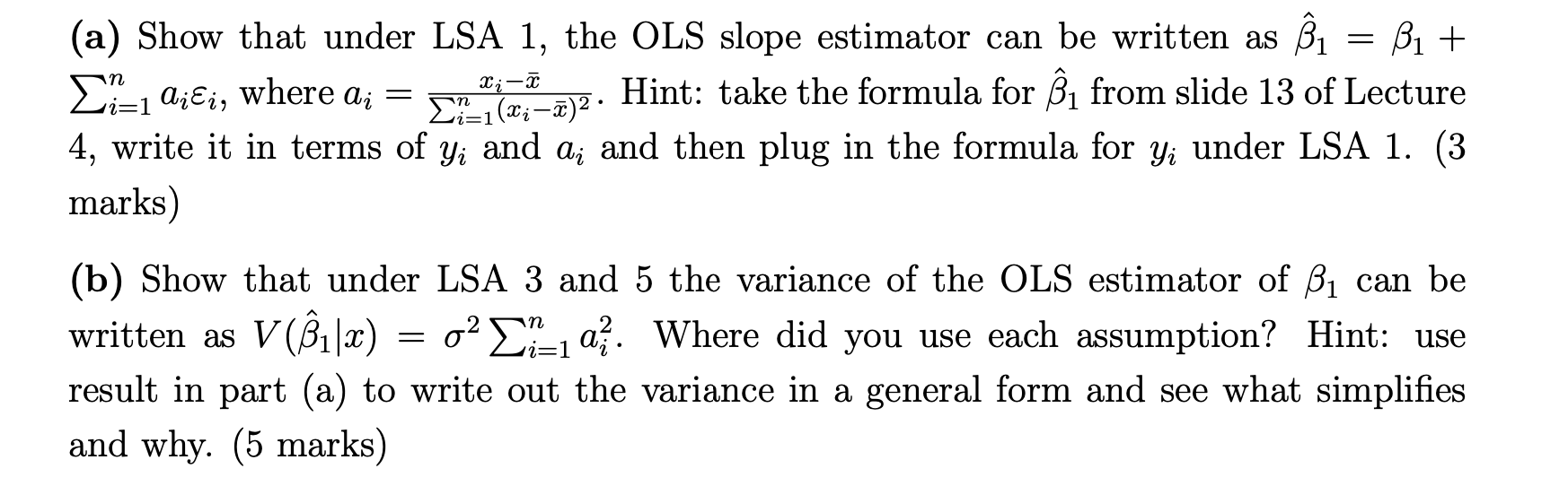 Solved Consider the population SLR model: Yi = β0 + β1Xi + | Chegg.com