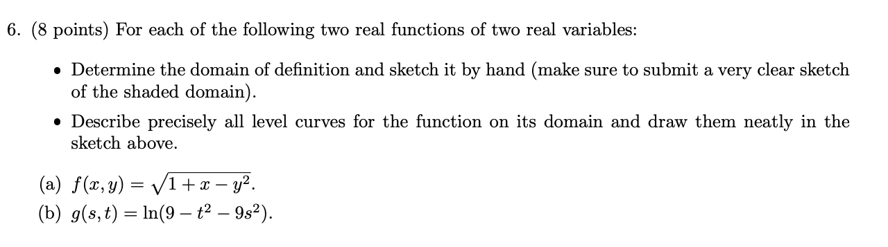 Solved (8 ﻿points) ﻿For each of ﻿the following two real | Chegg.com