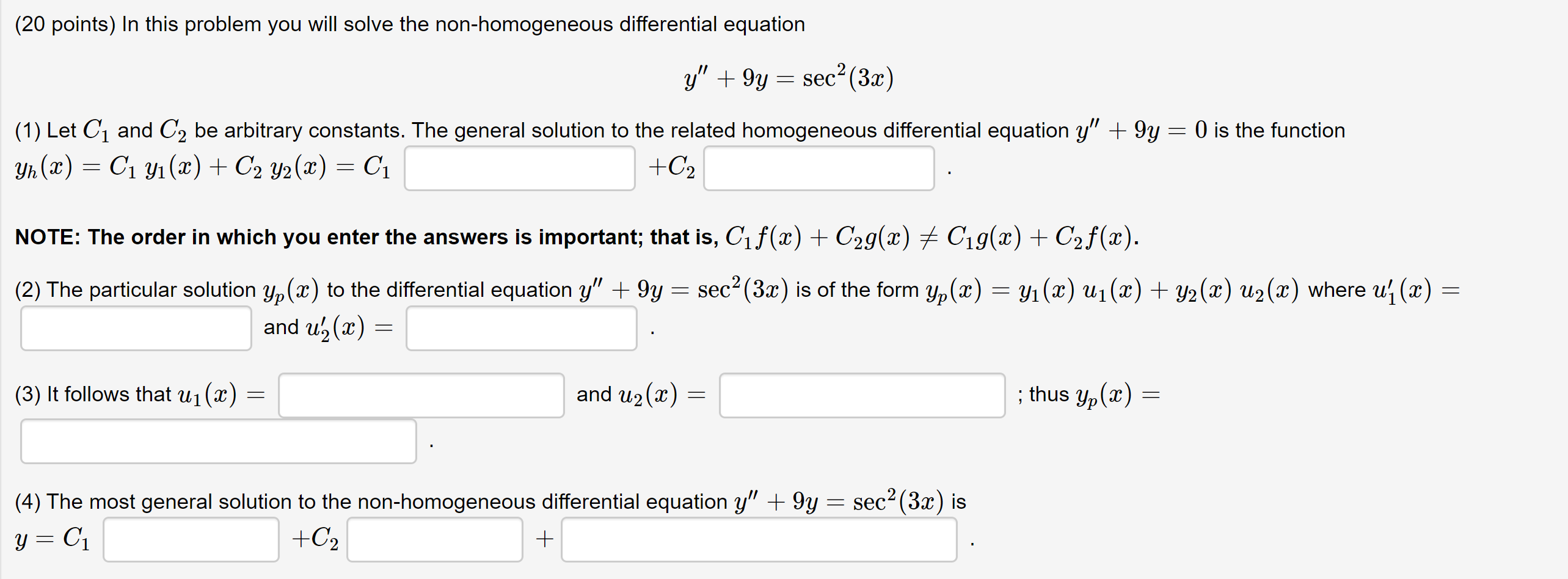 Solved (20 points) In this problem you will solve the | Chegg.com