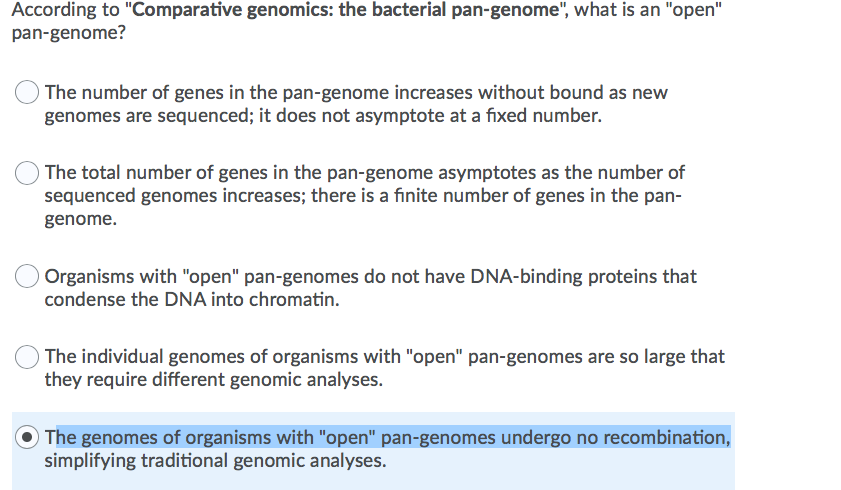 Solved According to "Comparative genomics: the bacterial | Chegg.com