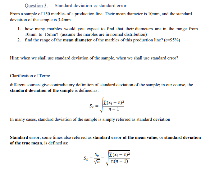 Standard Error Vs Standard Deviation
