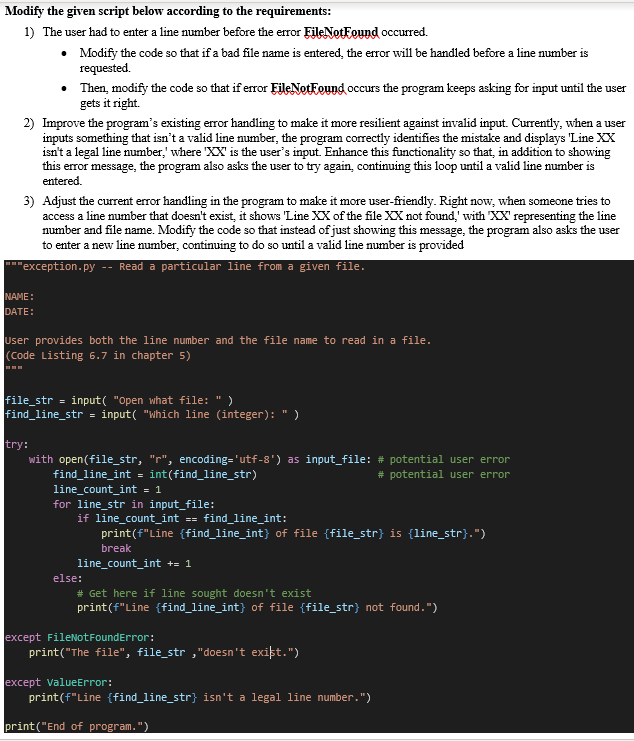 Solved Modify the given script below according to the | Chegg.com