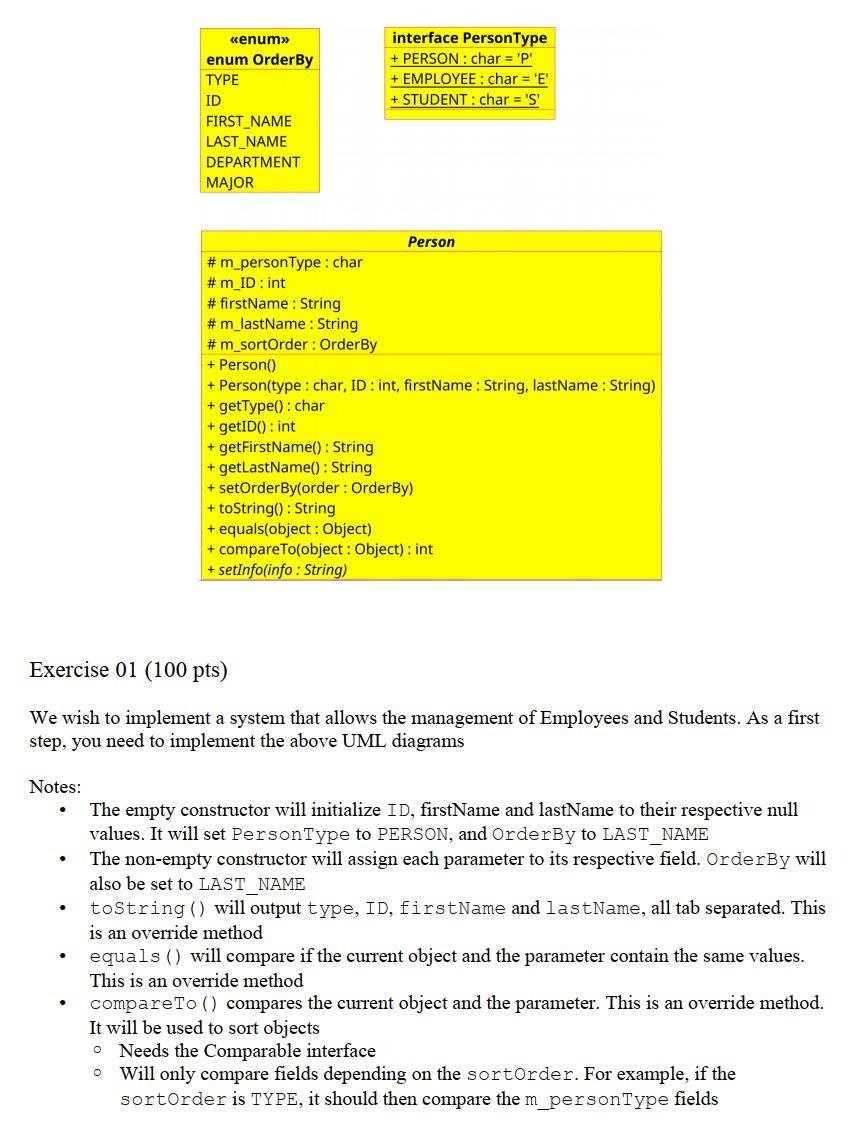 Solved interface Person Type + PERSON:char = 'P + EMPLOYEE : | Chegg.com