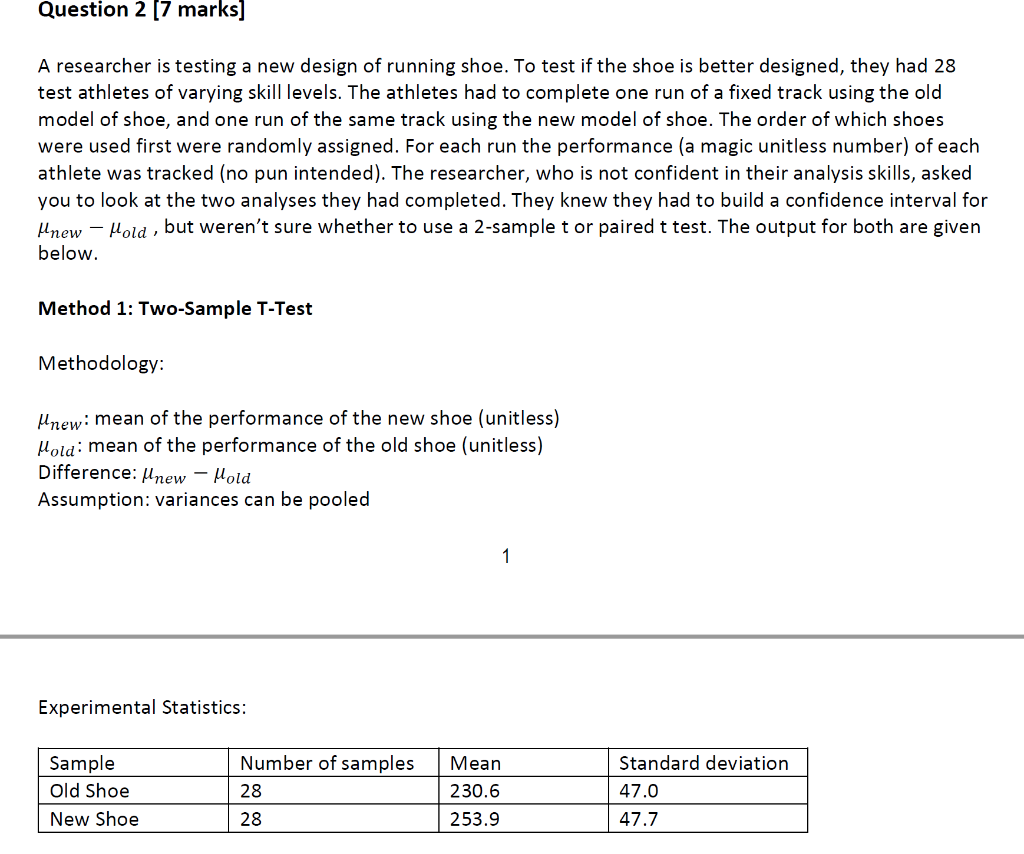 Solved Question 2 [7 marks] A researcher is testing a new | Chegg.com