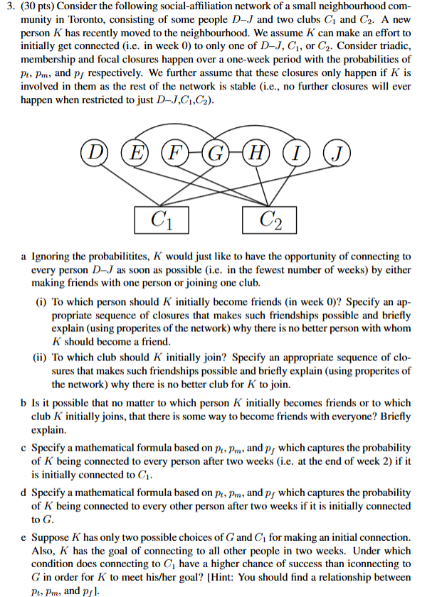 Solved 3. (30 ﻿pts) ﻿Consider the following | Chegg.com