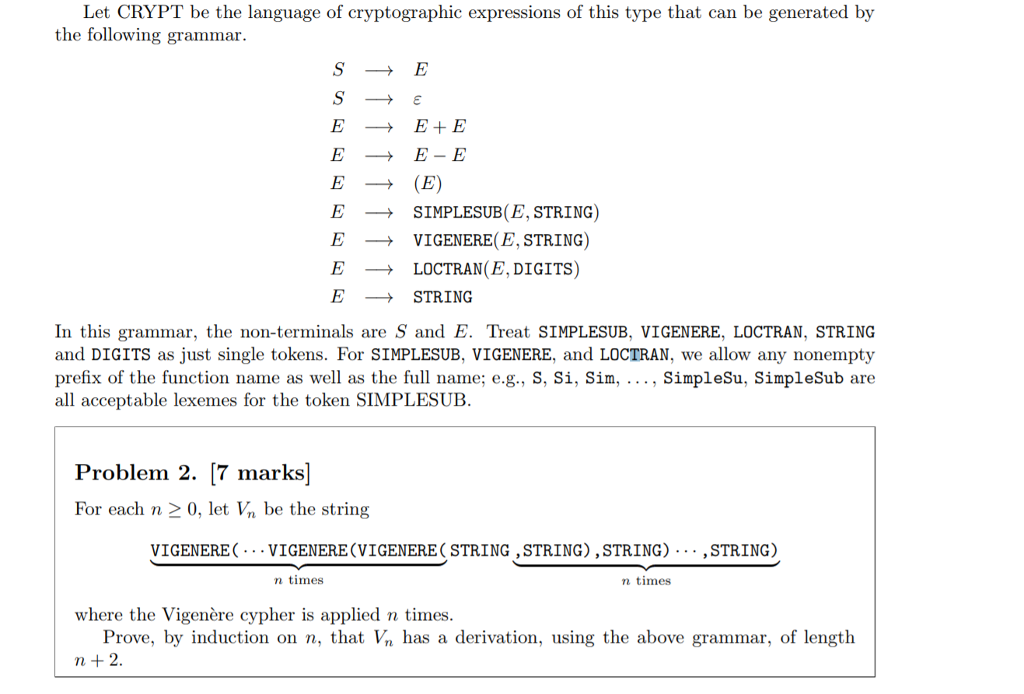 Let CRYPT be the language of cryptographic | Chegg.com