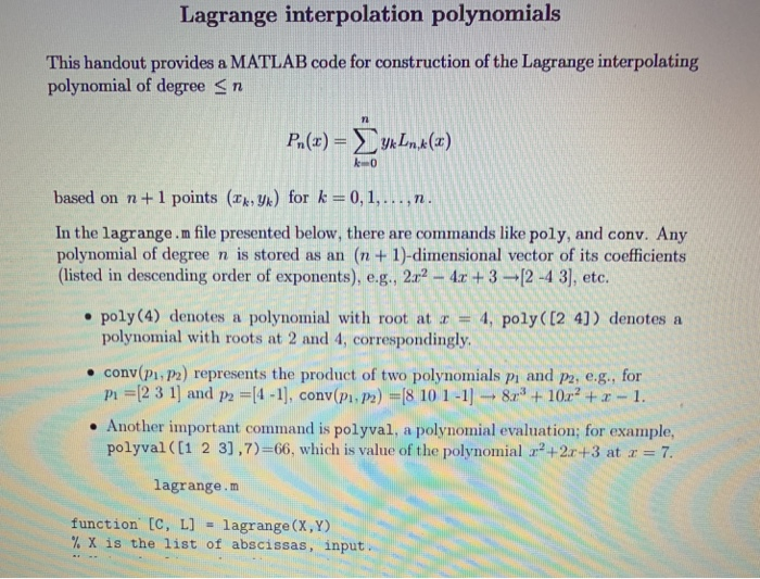 please use the handout, I need a different answer | Chegg.com