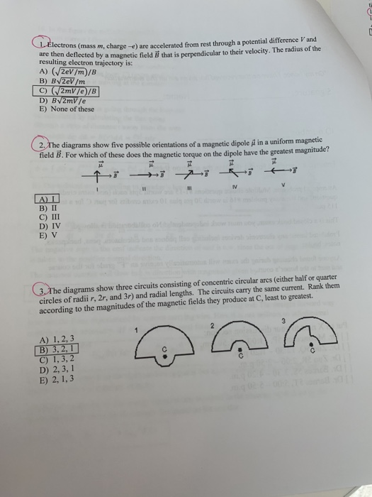 Solved Mass M Charge E Are Accelerated From Rest Thro