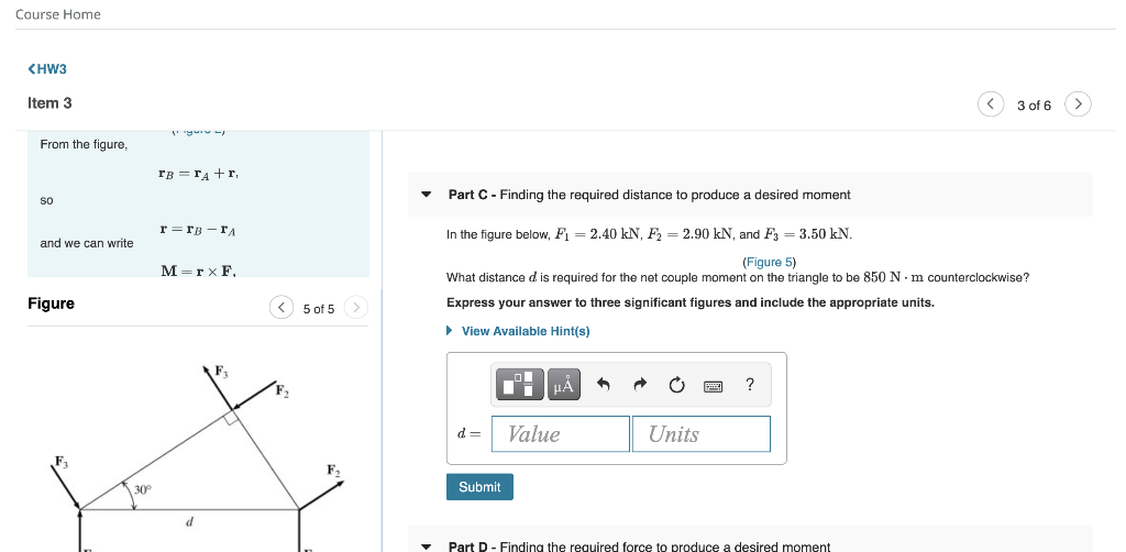 Solved Course Home Learniy var: To calculate the moment of | Chegg.com