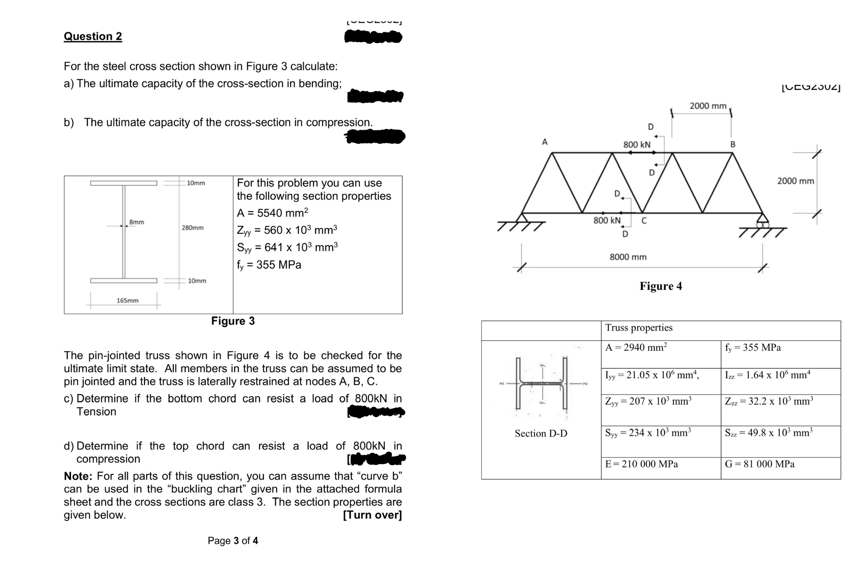 Solved UnientifiedQuestion 2For the steel cross section | Chegg.com