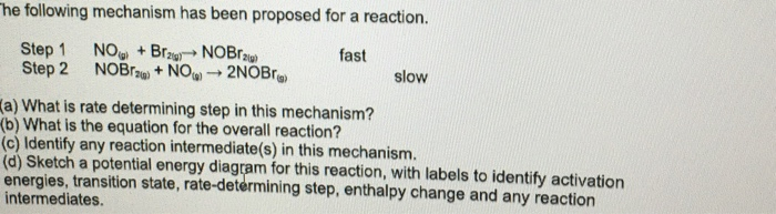 Solved he following mechanism has been proposed for a | Chegg.com