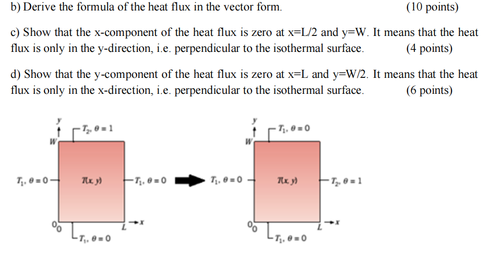 b) Derive the formula of the heat flux in the vector | Chegg.com