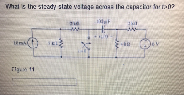 Solved What is the steady state voltage across the capacitor | Chegg.com